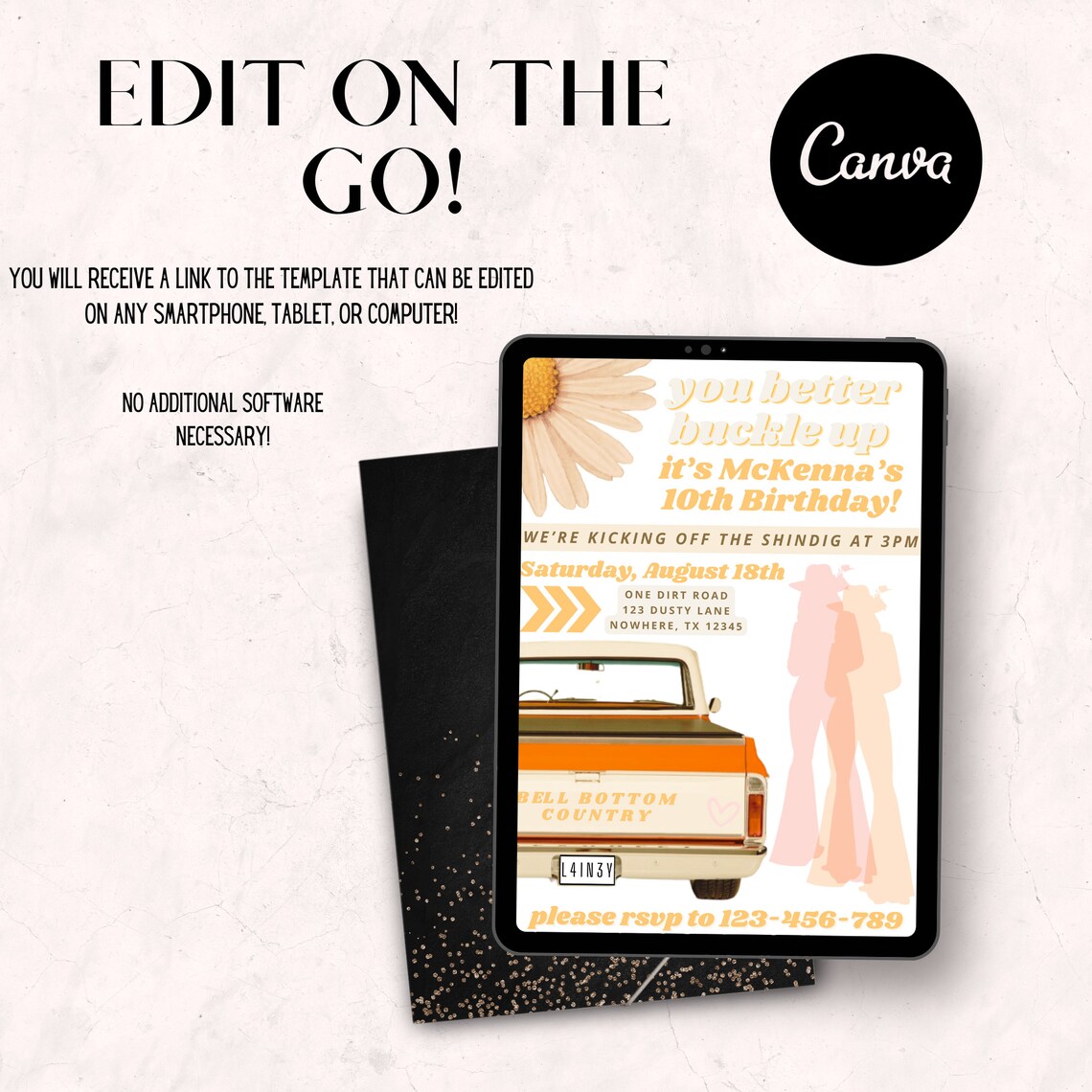 Lainey Wilson Style Birthday Invitation - Country Birthday - Cowgirl ...