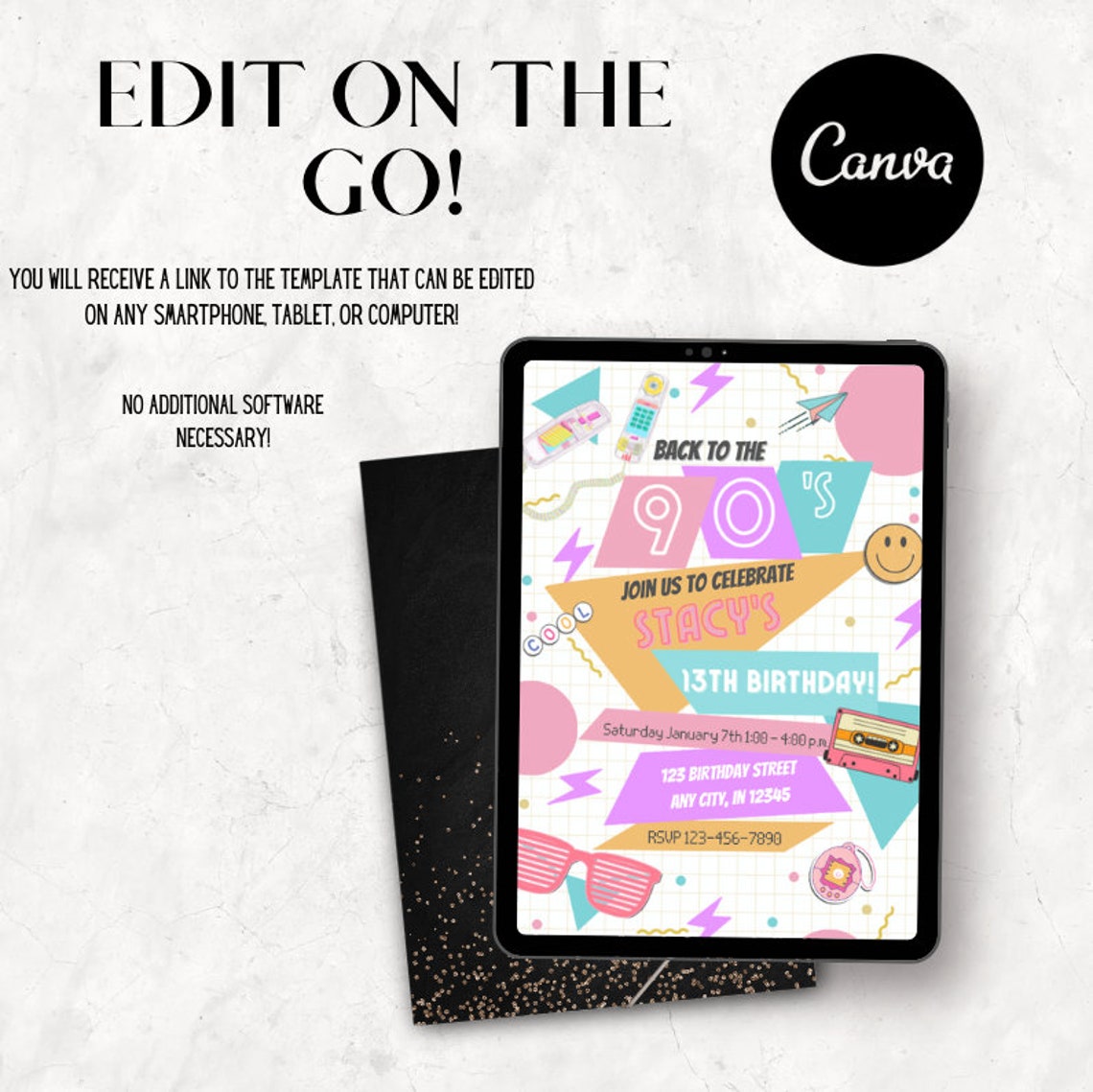 90's Birthday Invitation - Back to the 90's Invite - Invitations for ...