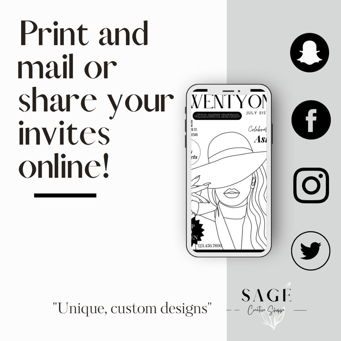 Magazine Cover Birthday Invitation - High Fashion Birthday - Influencer ...