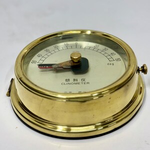 Vintage Reclaimed Original Brass Nautical Ship Antique Wall Clinometer ...