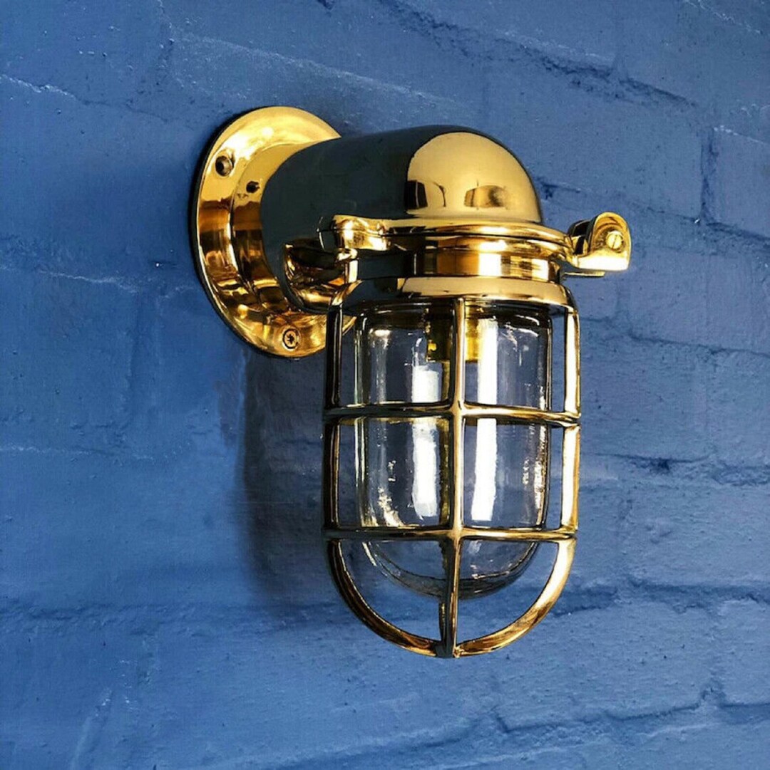 Maritime Theme Vintage Solid Brass Cargo Marine Wall Sconce Ship Light ...