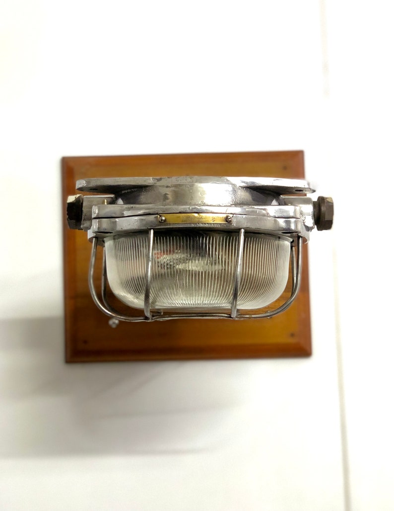 Vintage Original Nautical Old Marine Ship Aluminum Wall Deck Light ...
