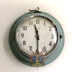 Original Old Antique Nautical Marine Ship Greenish Blue Citizen Wall ...