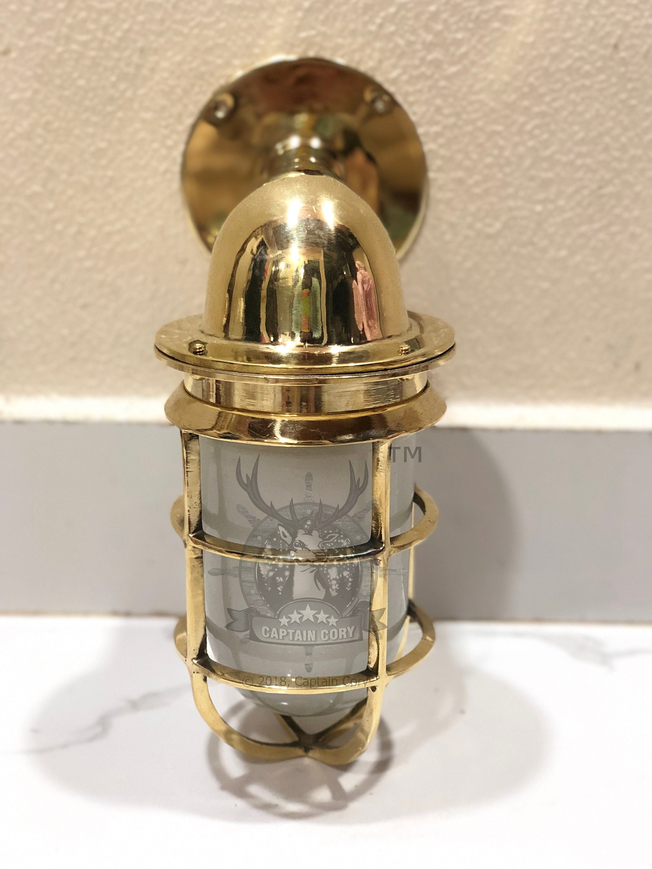 Marine Vintage Ship Solid Brass Passageway Wall Sconce Antique Nautical ...