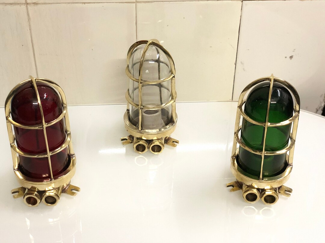 Solid Brass Marine Nautical Ship Mount Bulkhead Light Red/green/white ...