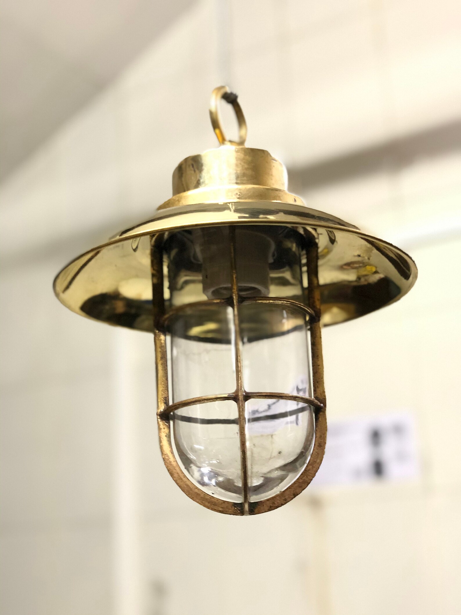 Vintage Reclaimed Ship Salvaged Old Brass Nautical Antique Pendant ...