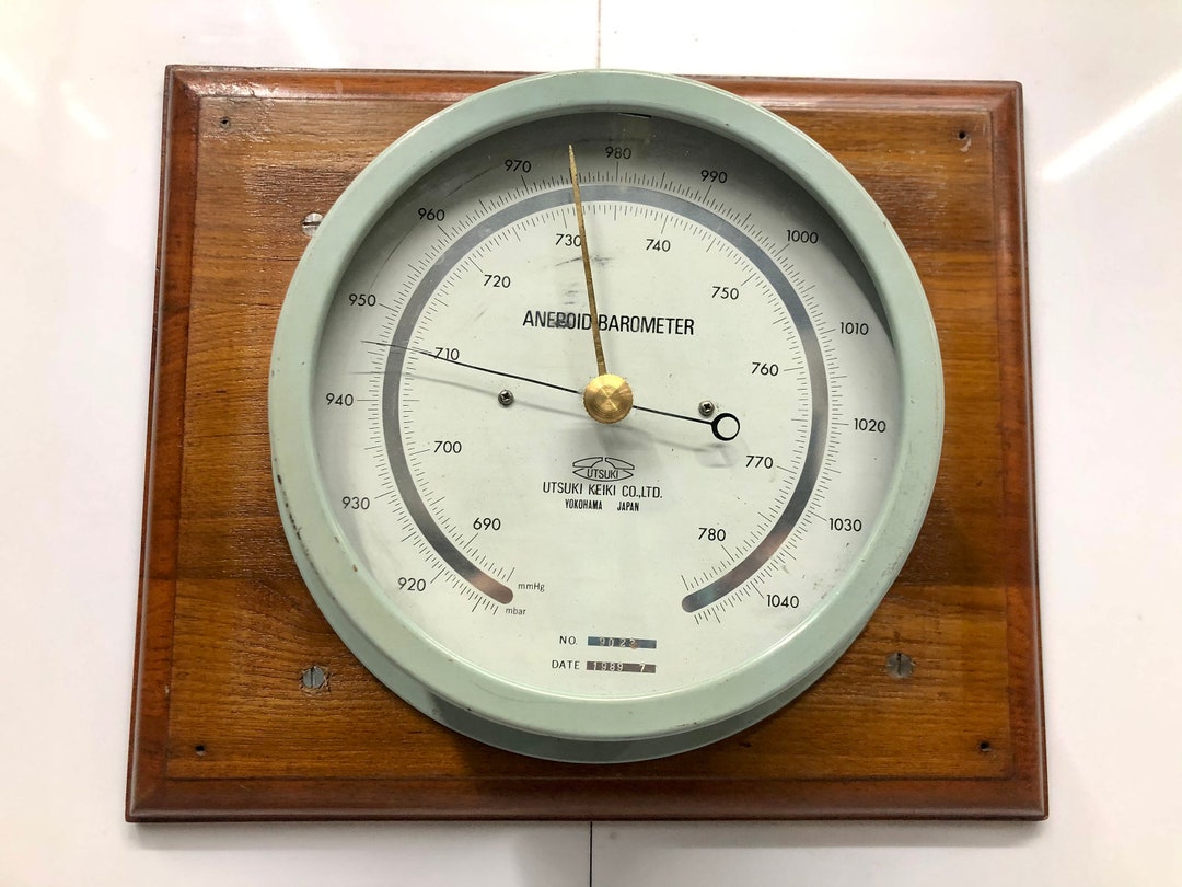 Maritime Antique Old Utsuki Keiki Ship Aneroid Barometer Yokohama Japan ...