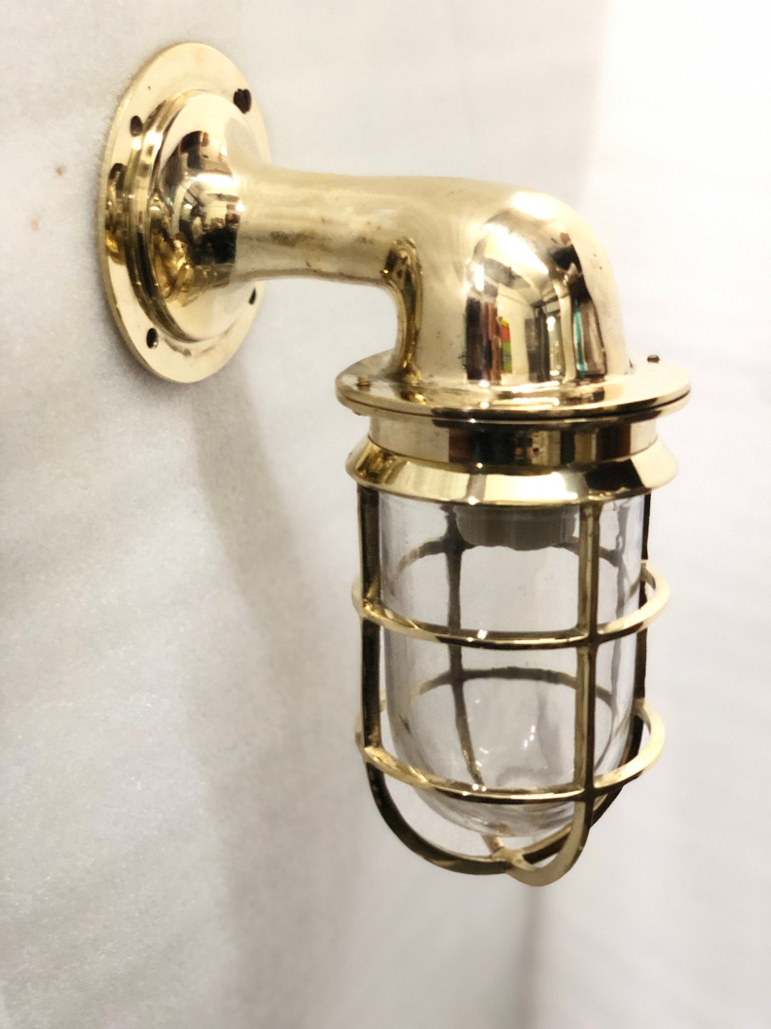 Nautical Décor Wall Light Marine Ship Solid Brass Swann Bulkhead ...