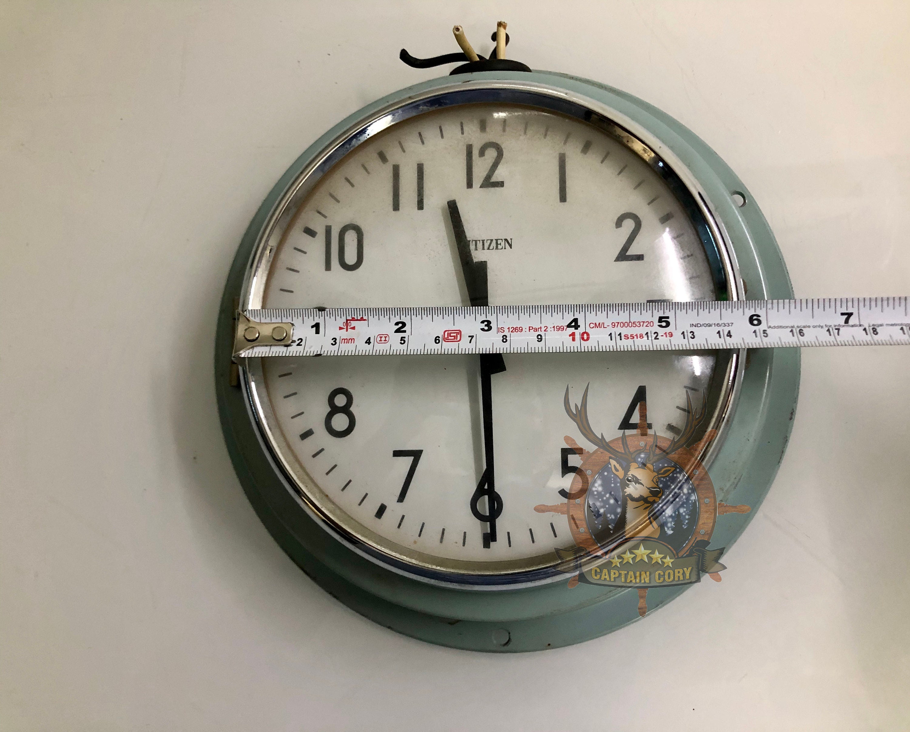 Original Old Antique Nautical Marine Ship Greenish Blue Citizen Wall ...