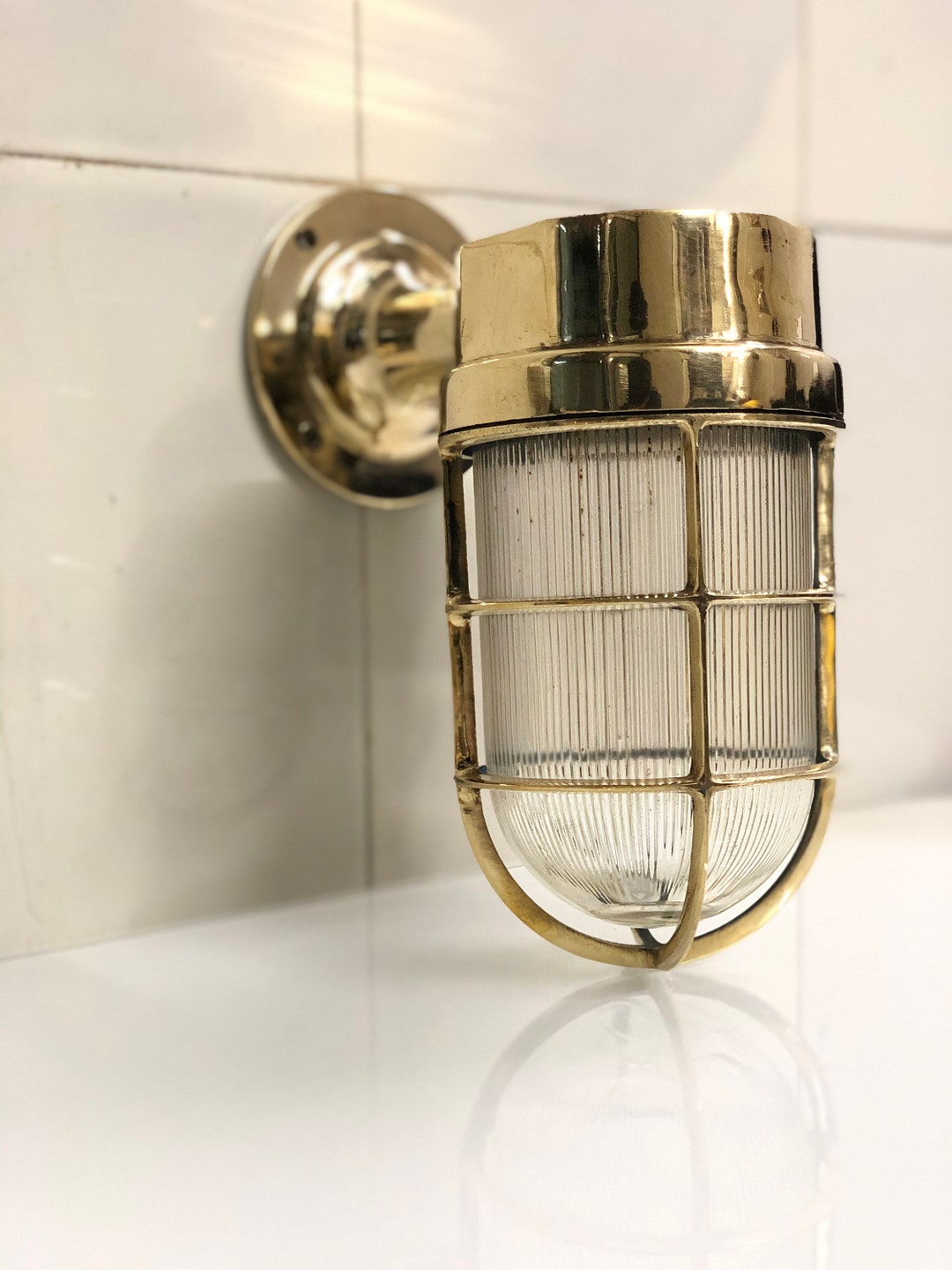 Vintage Old Antique Marine Ship Passageway Wall Mounted Brass Nautical ...