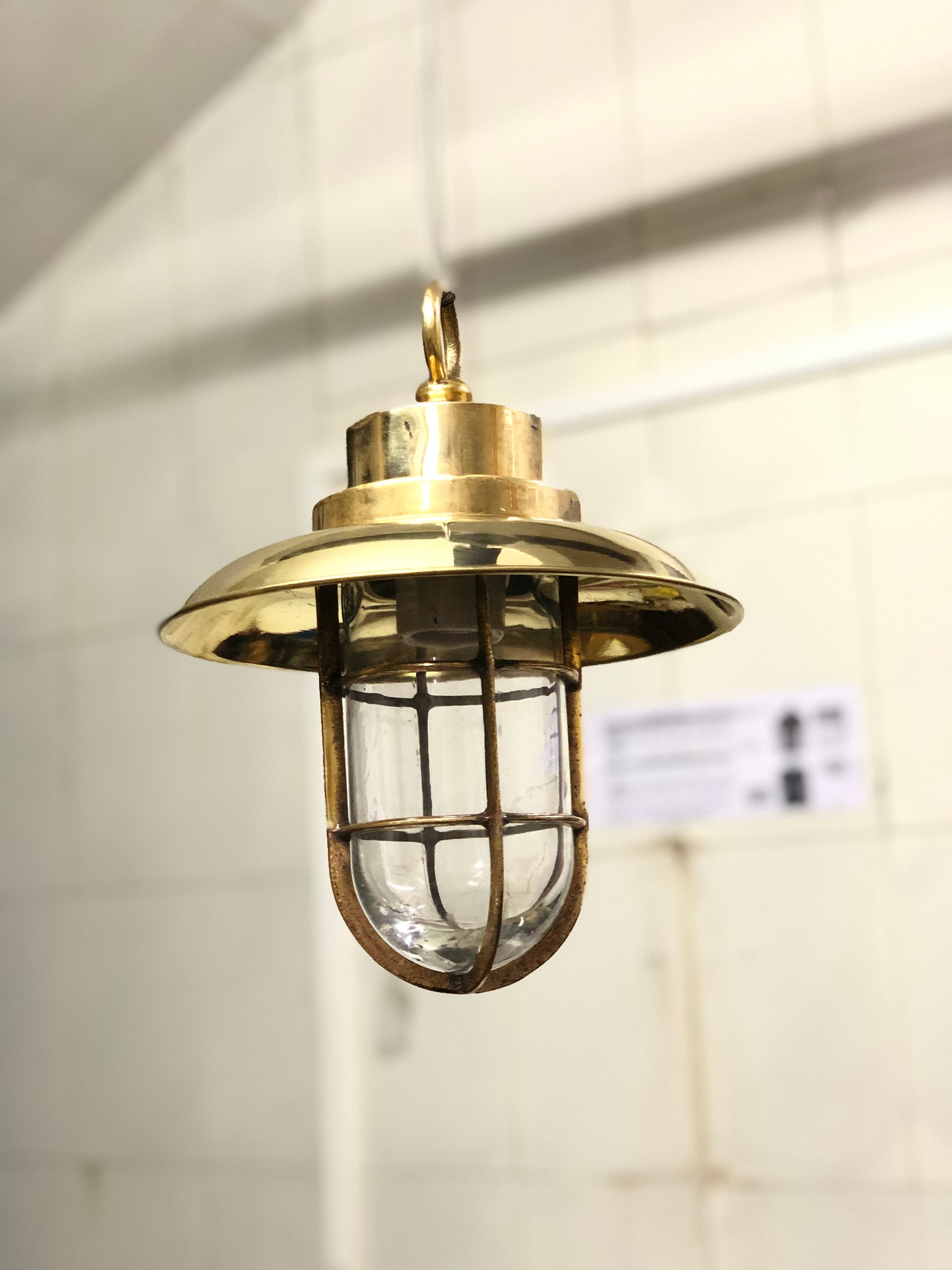 Vintage Reclaimed Ship Salvaged Old Brass Nautical Antique Pendant ...