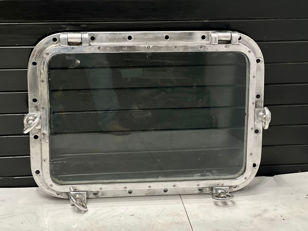 Marine Reclaimed Ship Original Vintage Aluminum Cargo Square Window ...