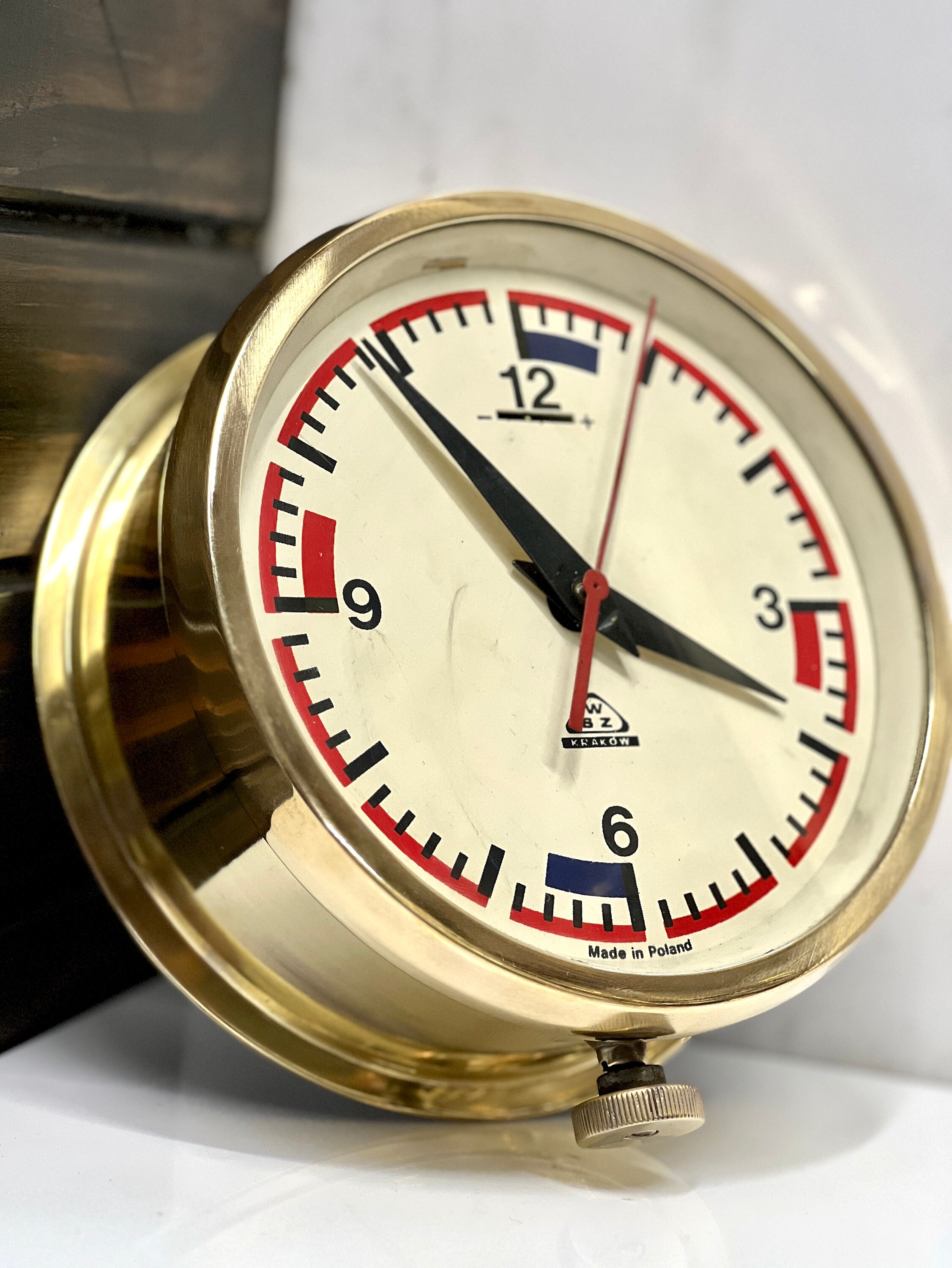 Antique Original Nautical Style Salvage KRAWKO WSZ Wall Hanging Clock ...