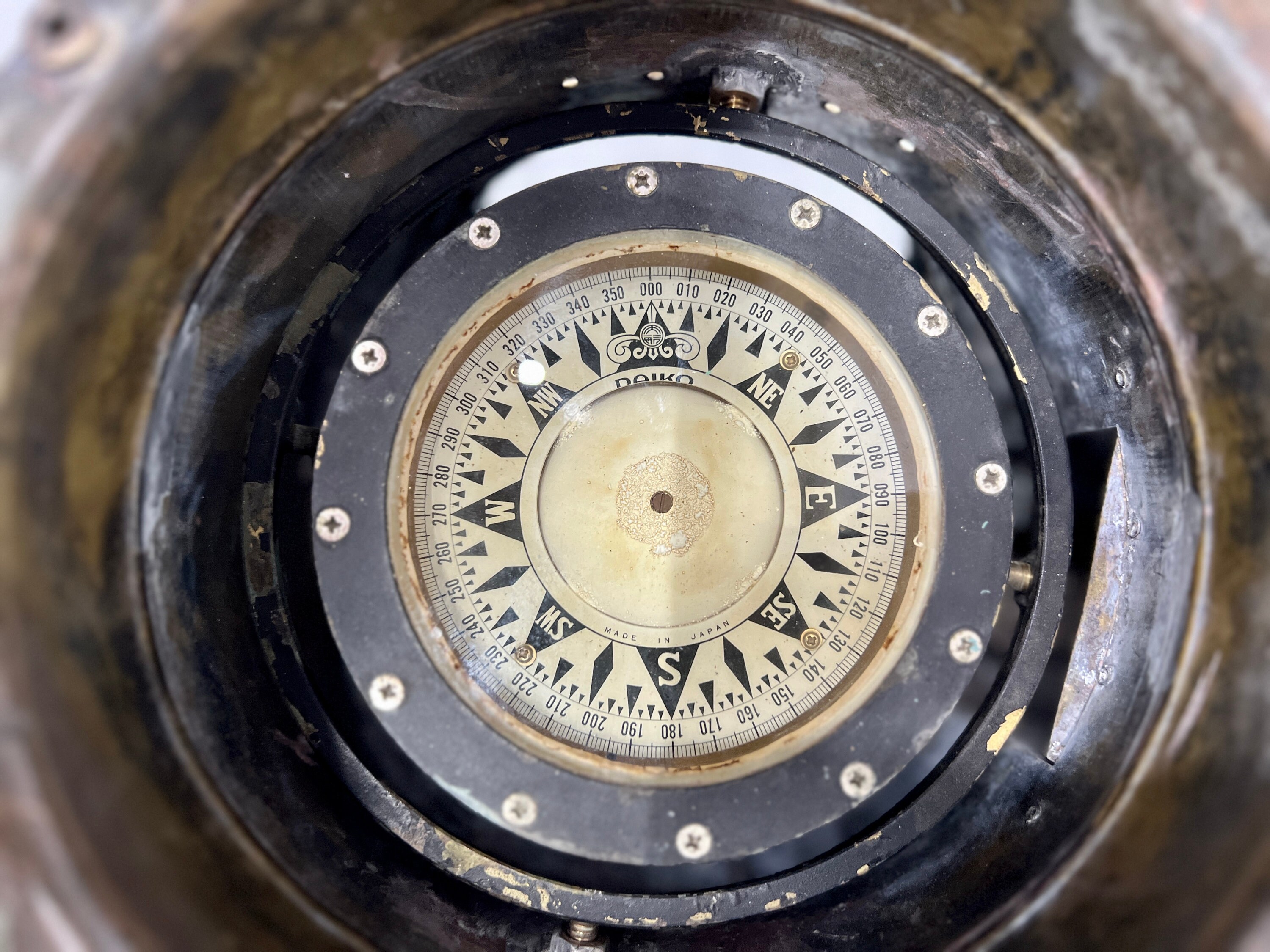 DAIKO Antique Nautical Ship Salvaged Vintage Brass Boat Compass Japan ...