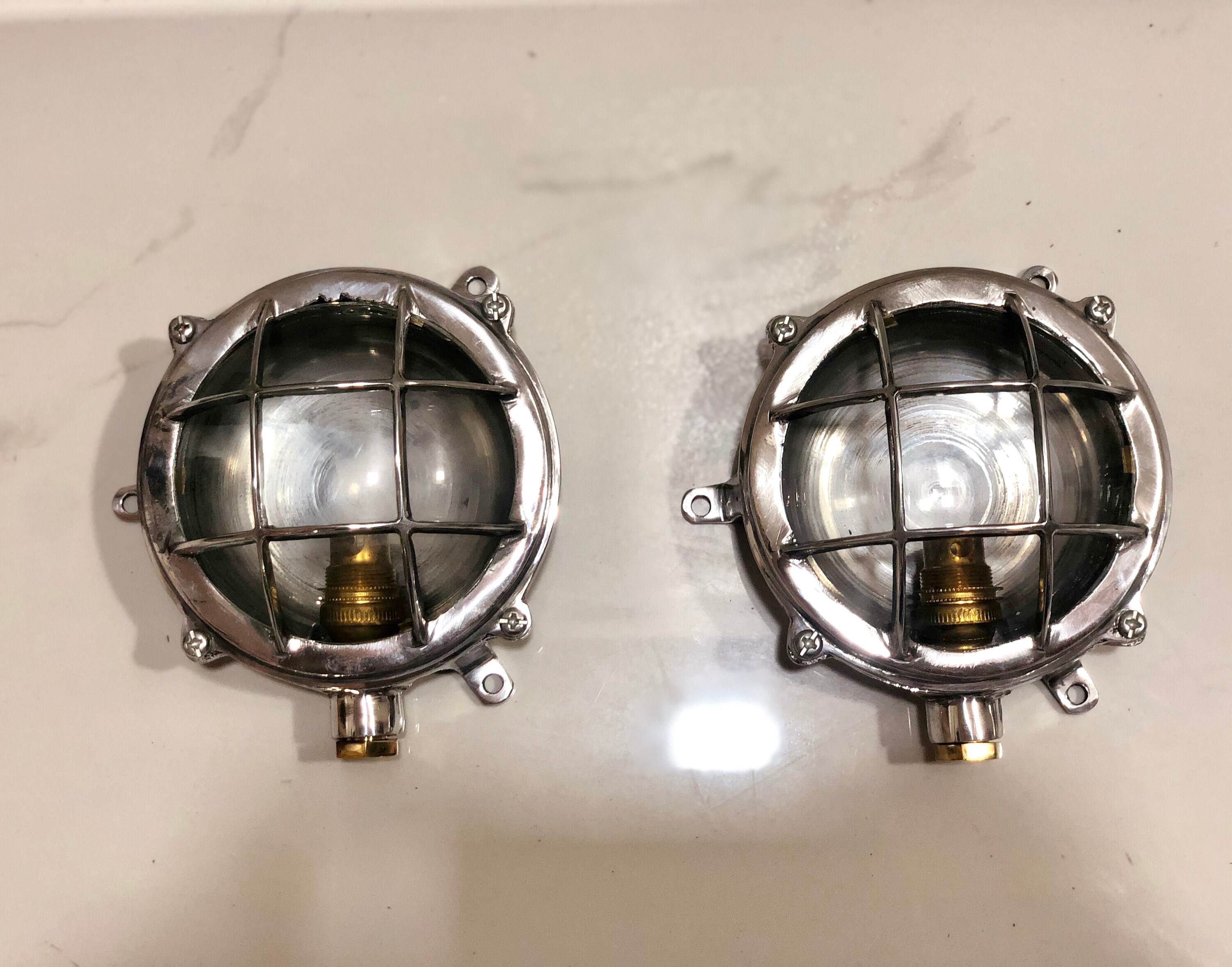 Antique Retro Style Silver Aluminum Metal Wall Ceiling Mount Small ...