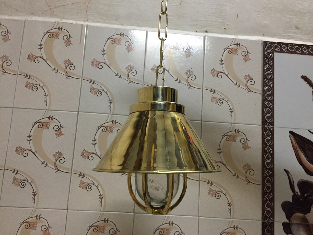 Nautical Ship Marine New Solid Hanging Brass Light With Shade - Etsy