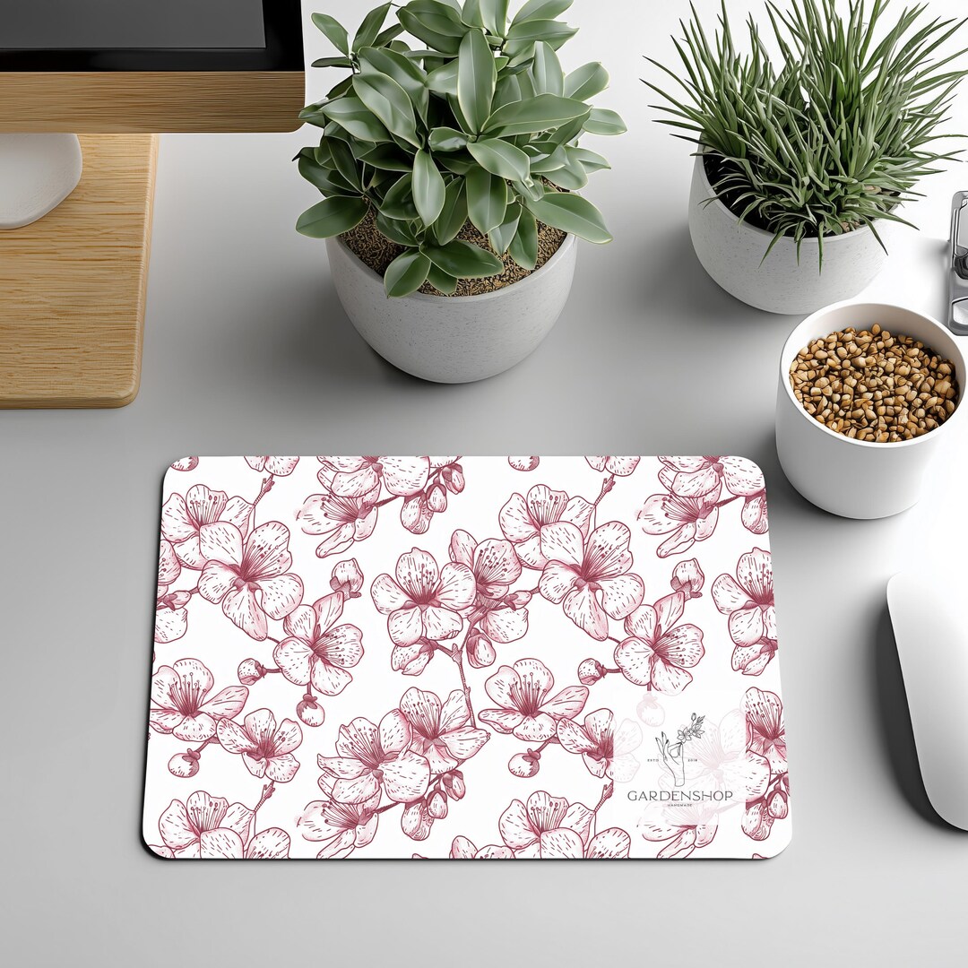 Japanese Cherry Blossom Mouse Pad | Sakura Office Accessories | Nature ...