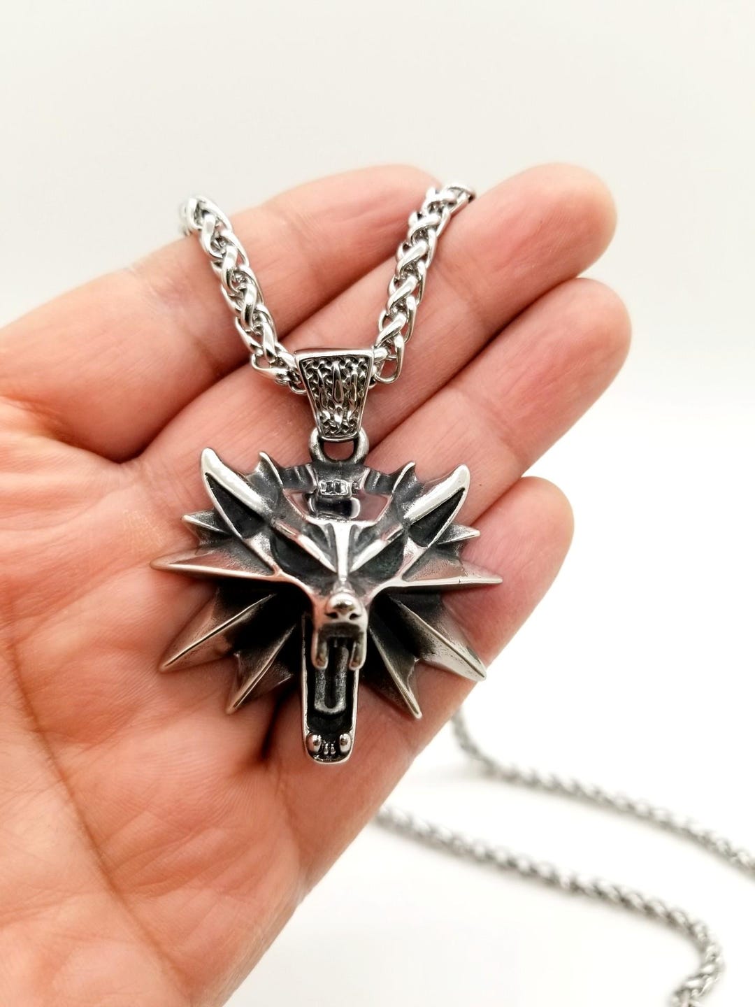 Heavy Wolf Pendant Stainless Steel Necklaces, Wizard, Chain Pendants ...