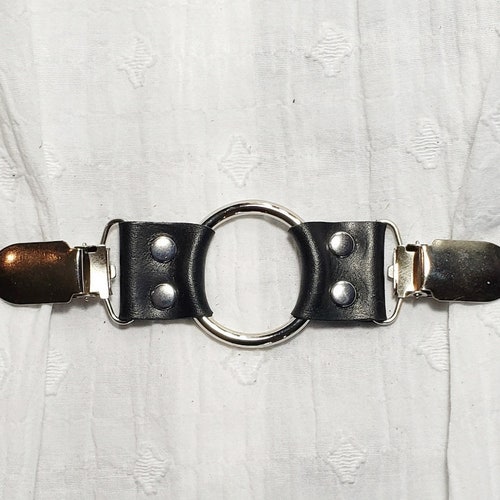 Black Leather Cinch Clip With Bronze Tone Clips & O-ring. | Etsy