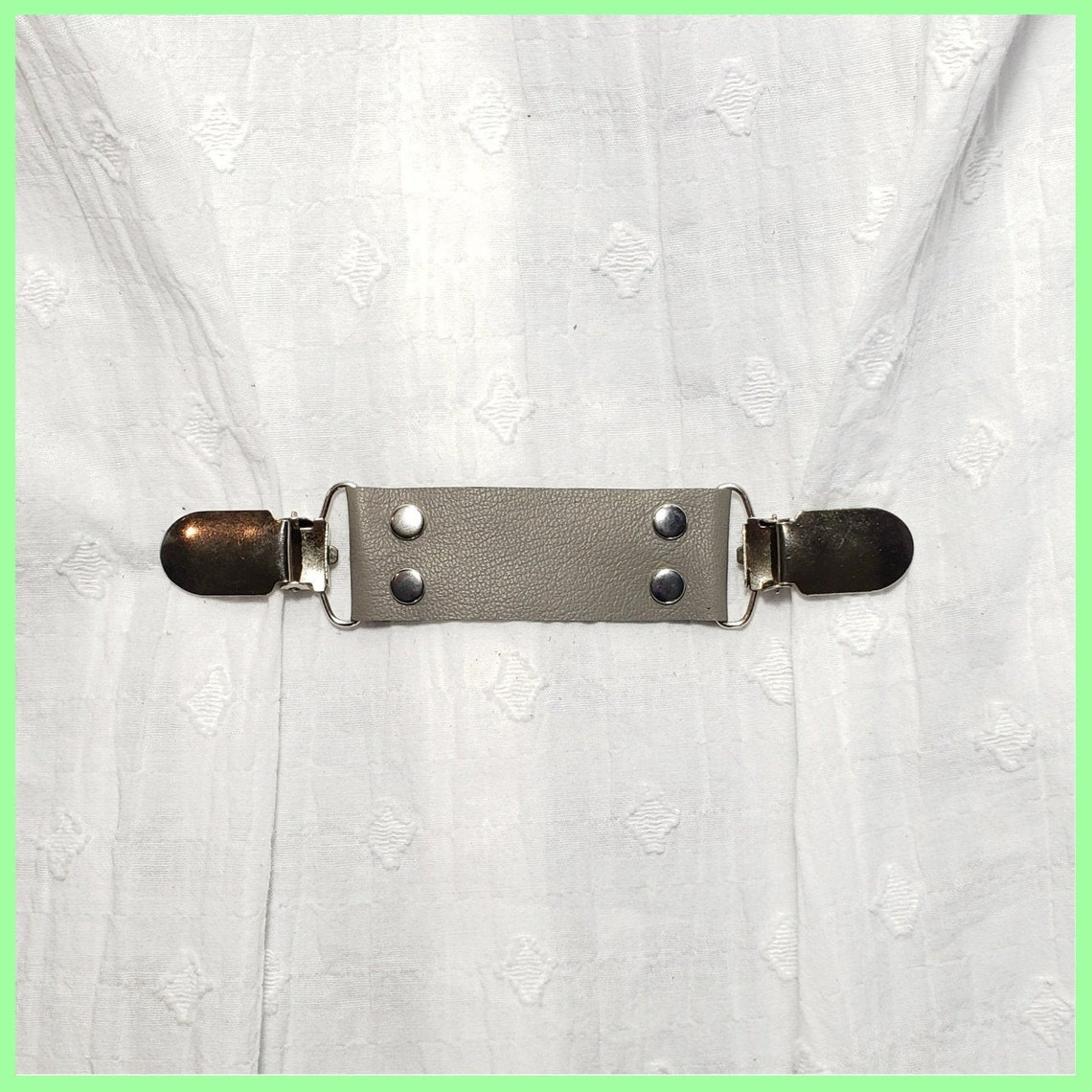 Gray Leather Cinch Clip Dress Clip Jacket Clip Shirt Clip - Etsy