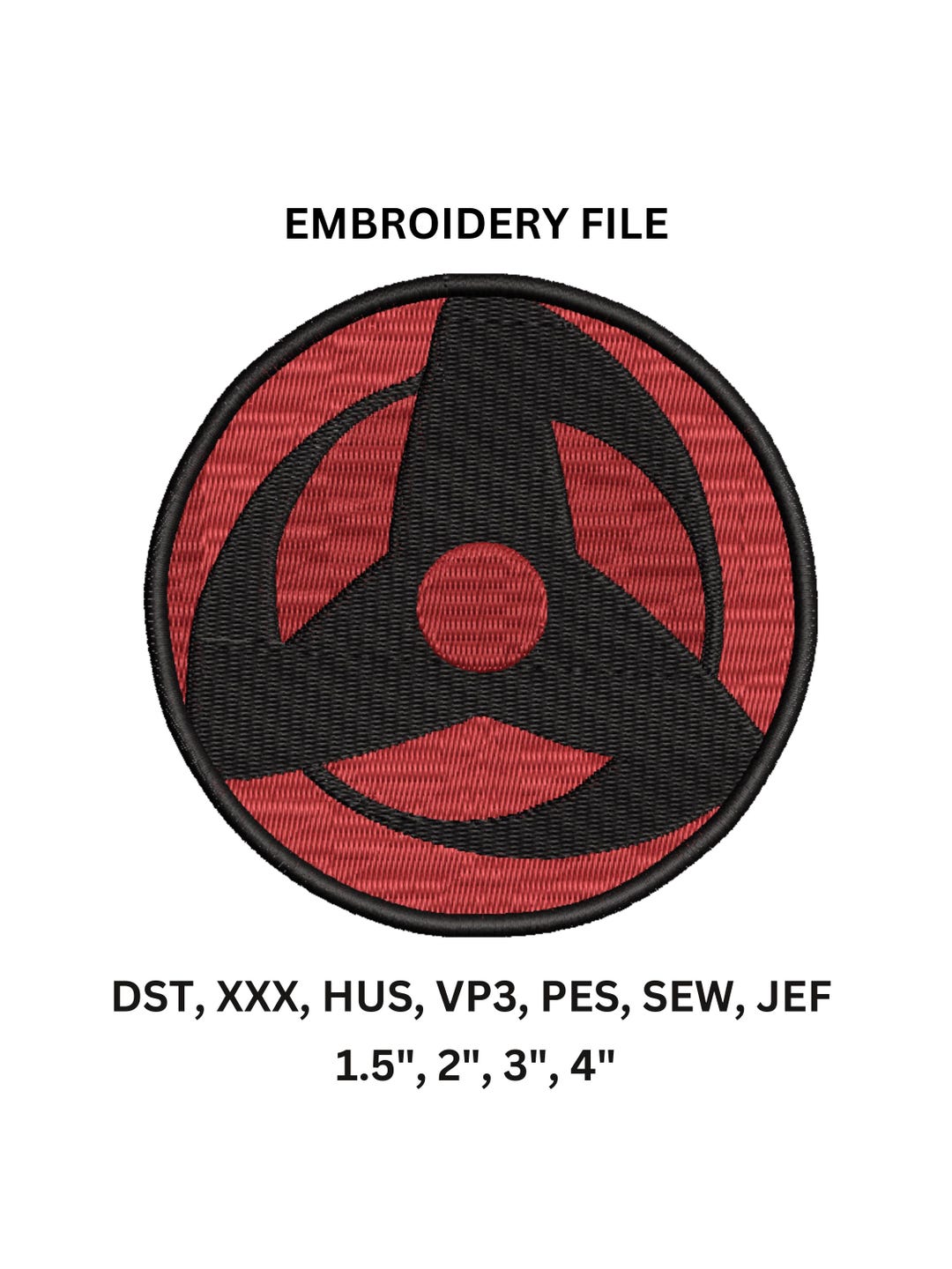 Sharingan Embroidery Digital File - Etsy
