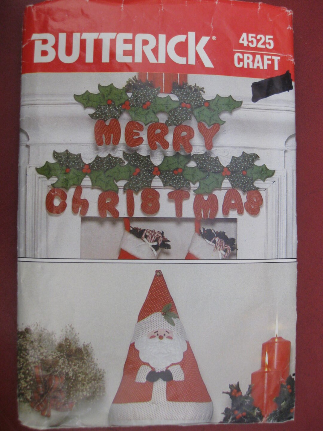 Butterick Christmas Craft Pattern Stuffed Letters & Holly - Etsy