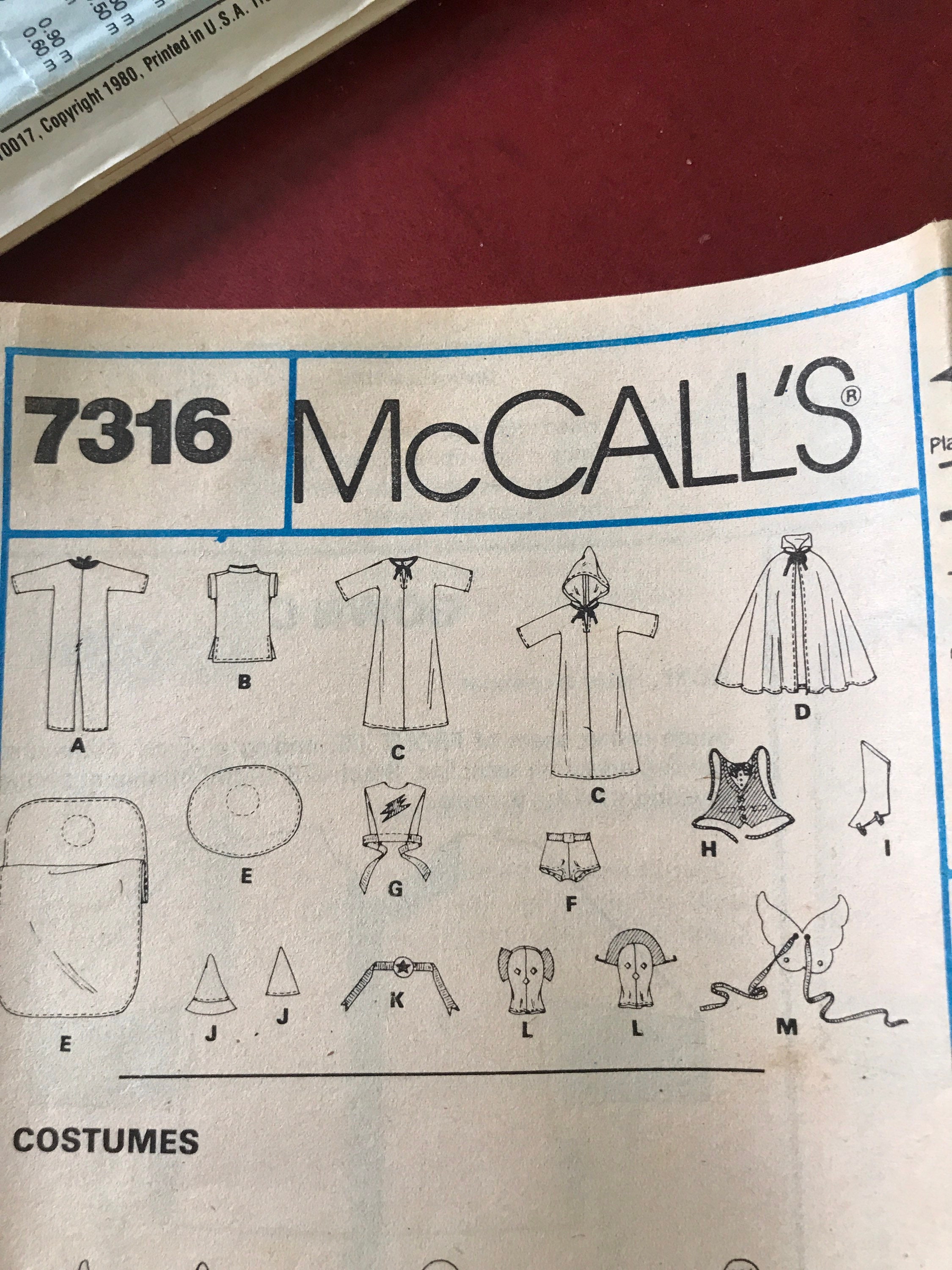 Mccalls Halloween Costume Dracula Angel Superhero an Alien Witch ...