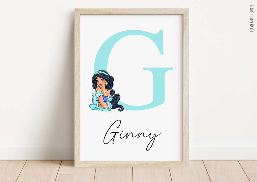 Disney Princess Personalised Name Print | Disney Bedroom Prints ...