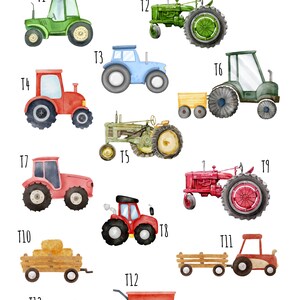 Set of 3 Tractor Personalised Name Print | Farmyard Nursery Prints ...