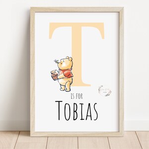 Winnie the Pooh Personalised Name Print Winnie the Pooh - Etsy