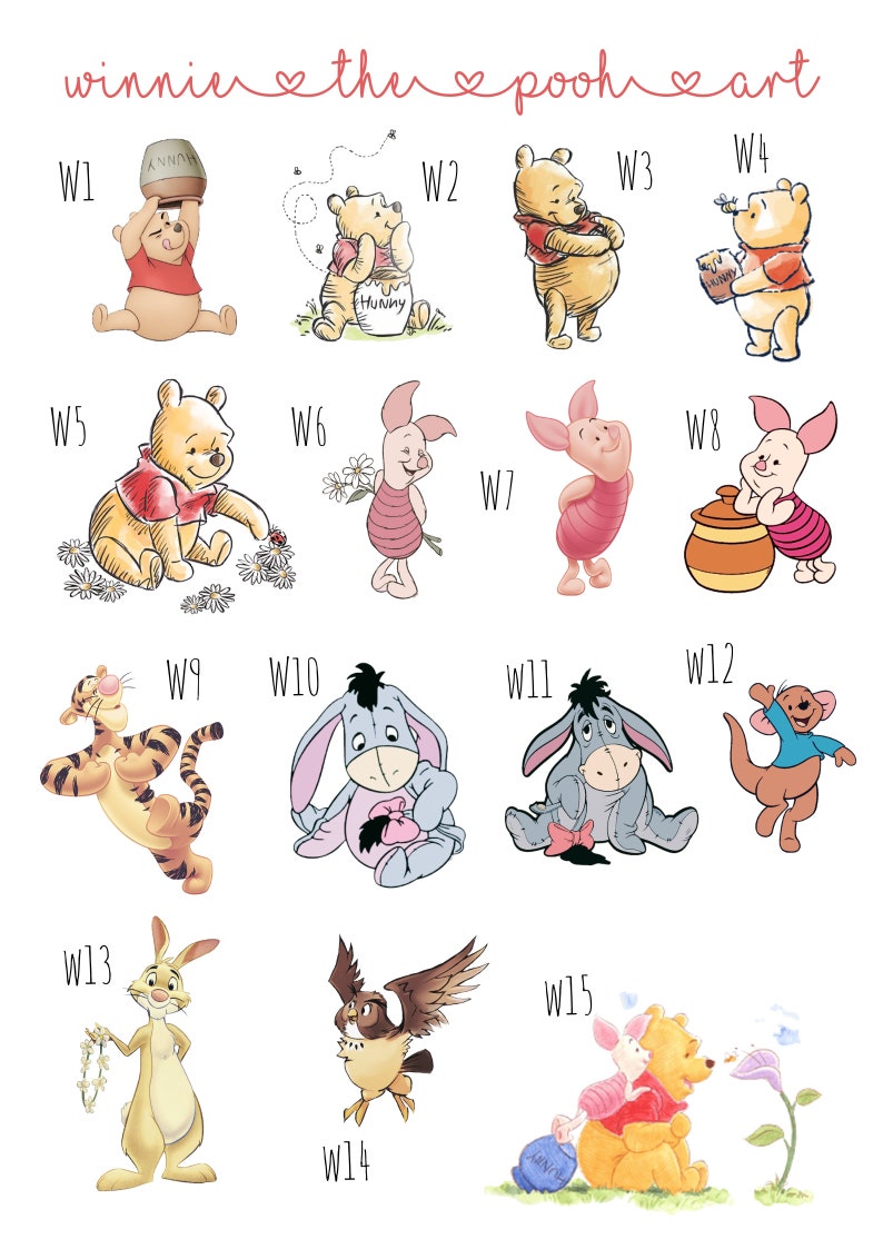 Set of 3 Winnie the Pooh Personalised Name Print Winnie the - Etsy UK