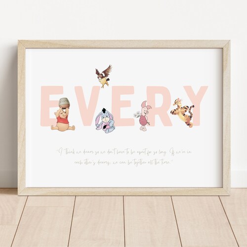 Winnie the Pooh Personalised Name Print Winnie the Pooh - Etsy