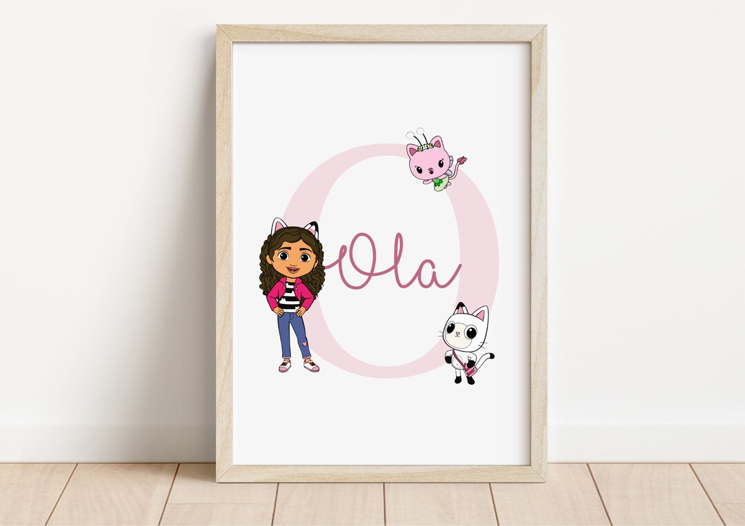 Gabby's Dollhouse Personalised Name Print Dreamworks Bedroom ...