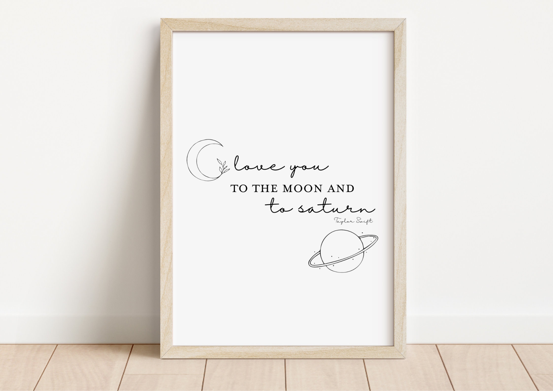 Love You to the Moon and to Saturn Taylor Swift Seven Lyric Print Swift ...
