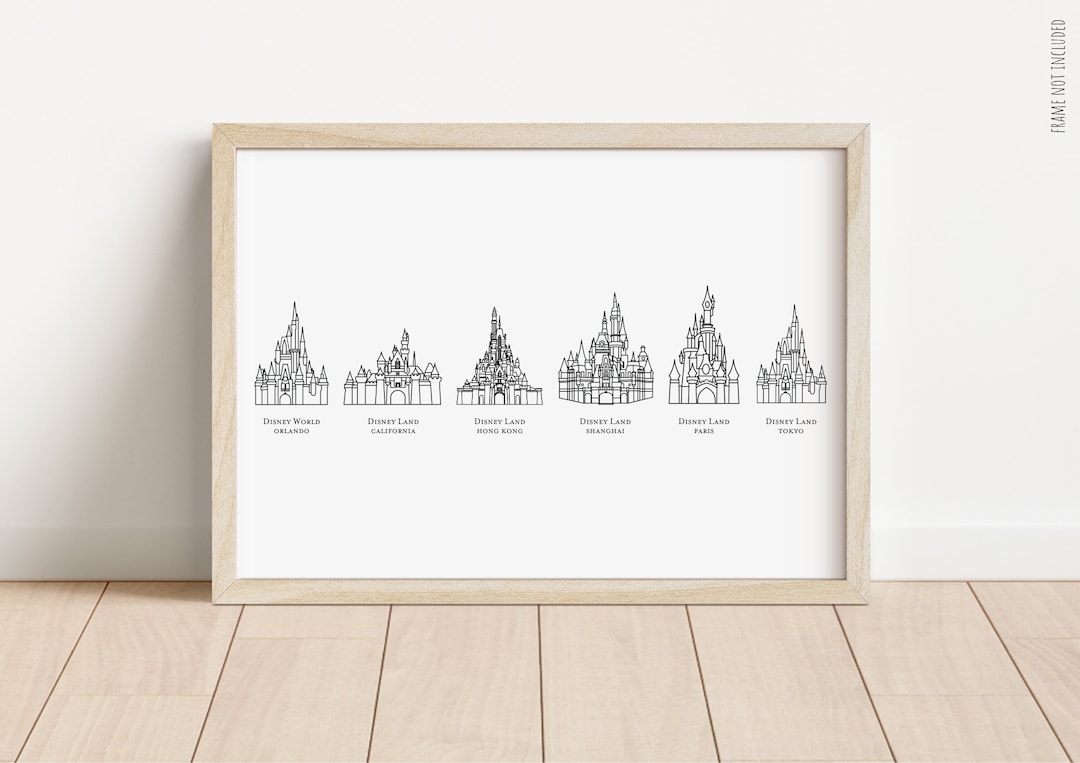Disney Inspired Castle Line Art Home Print | Castle Line Art | Disney ...