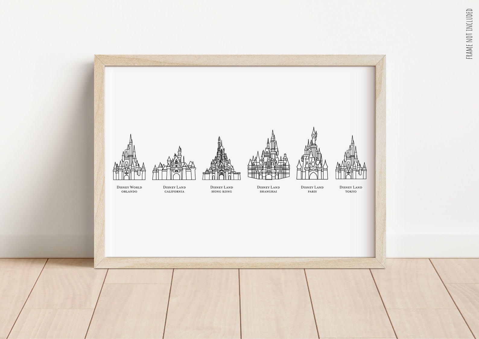 Disney Inspired Castle Line Art Home Print | Castle Line Art | Disney ...