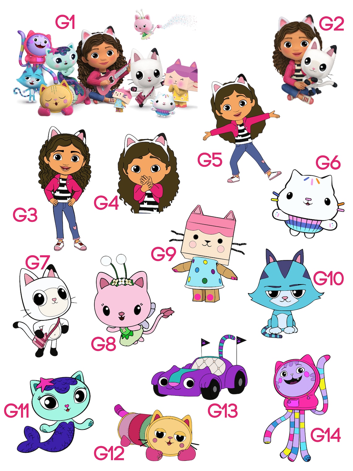 Gabby's Dollhouse Personalised Name Print Dreamworks - Etsy UK