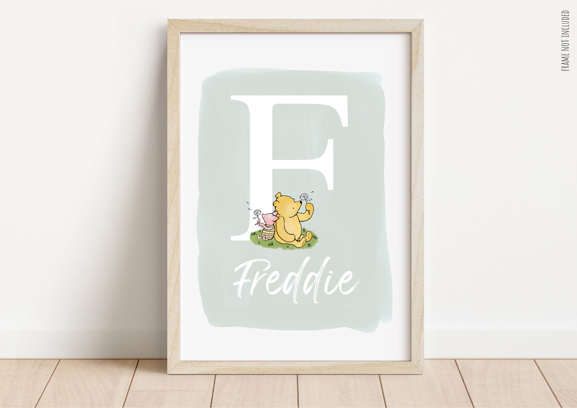 Winnie the Pooh Personalised Name Print | Winnie the Pooh Nursery | New ...