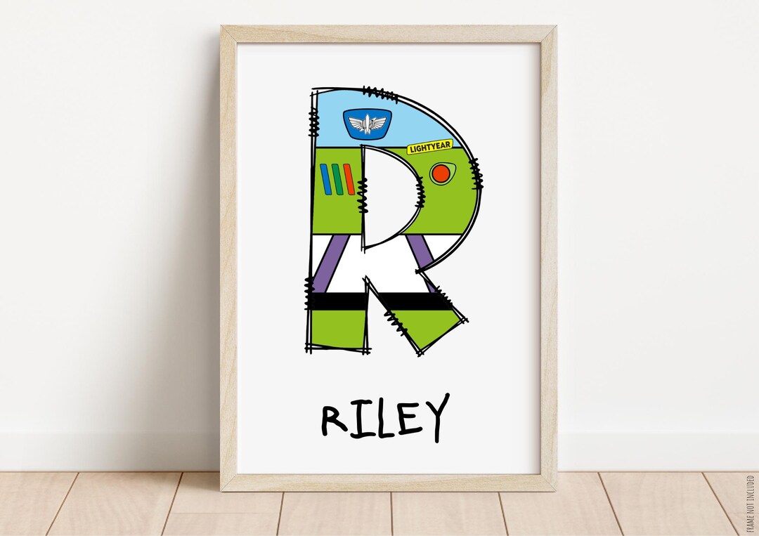 Buzz Lightyear Space Personalised Name Print | Buzz Initial Print | Toy ...