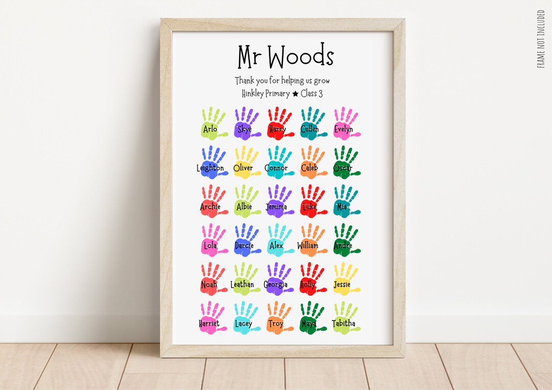 Personalised Teacher Thank You Print / Teacher Gift / End of School ...