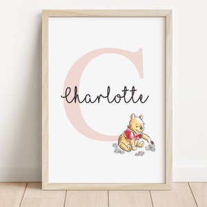 Winnie the Pooh Personalised Name Print Winnie the Pooh - Etsy