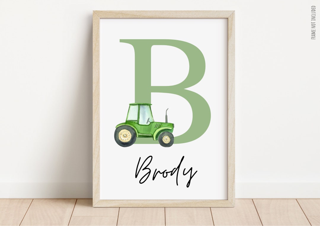 Tractor Personalised Name Print | Farmyard Nursery Prints | Farmyard ...