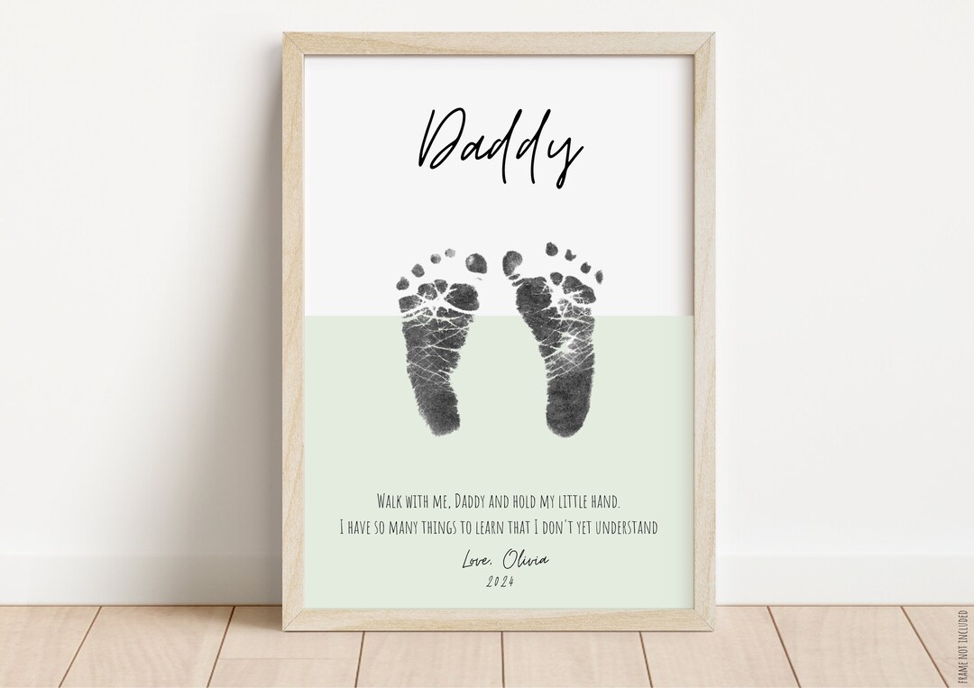 Father's Day Footprint Art Print | Father's Day Gift | Father's Day ...