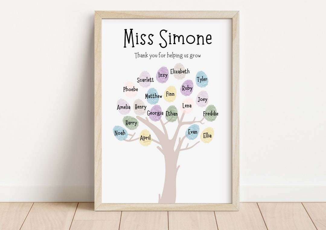 Personalised Teacher Thank You Print | Teacher Gift | End of Year Gift ...
