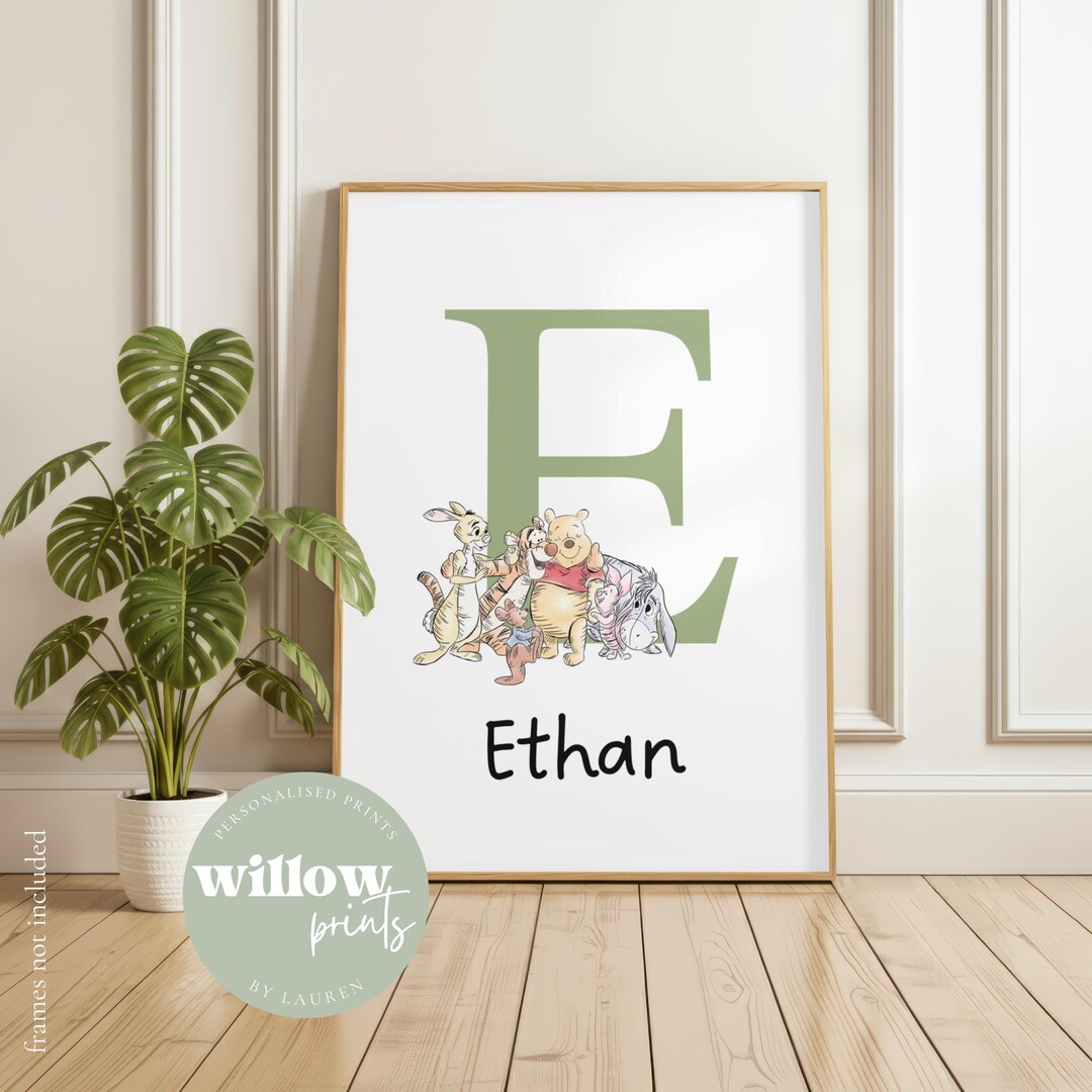 Winnie the Pooh Personalised Name Print | Winnie the Pooh Nursery | New ...