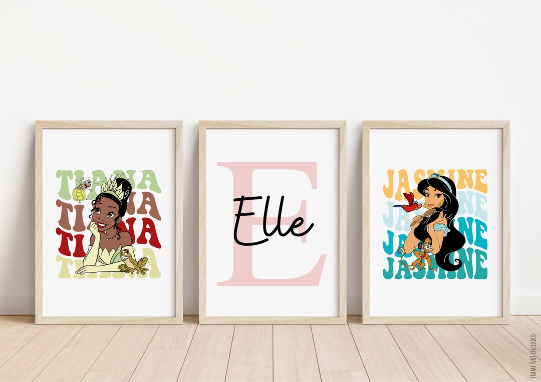 Set of 3 Disney Princess Pop Art Personalised Prints | Disney Princess ...