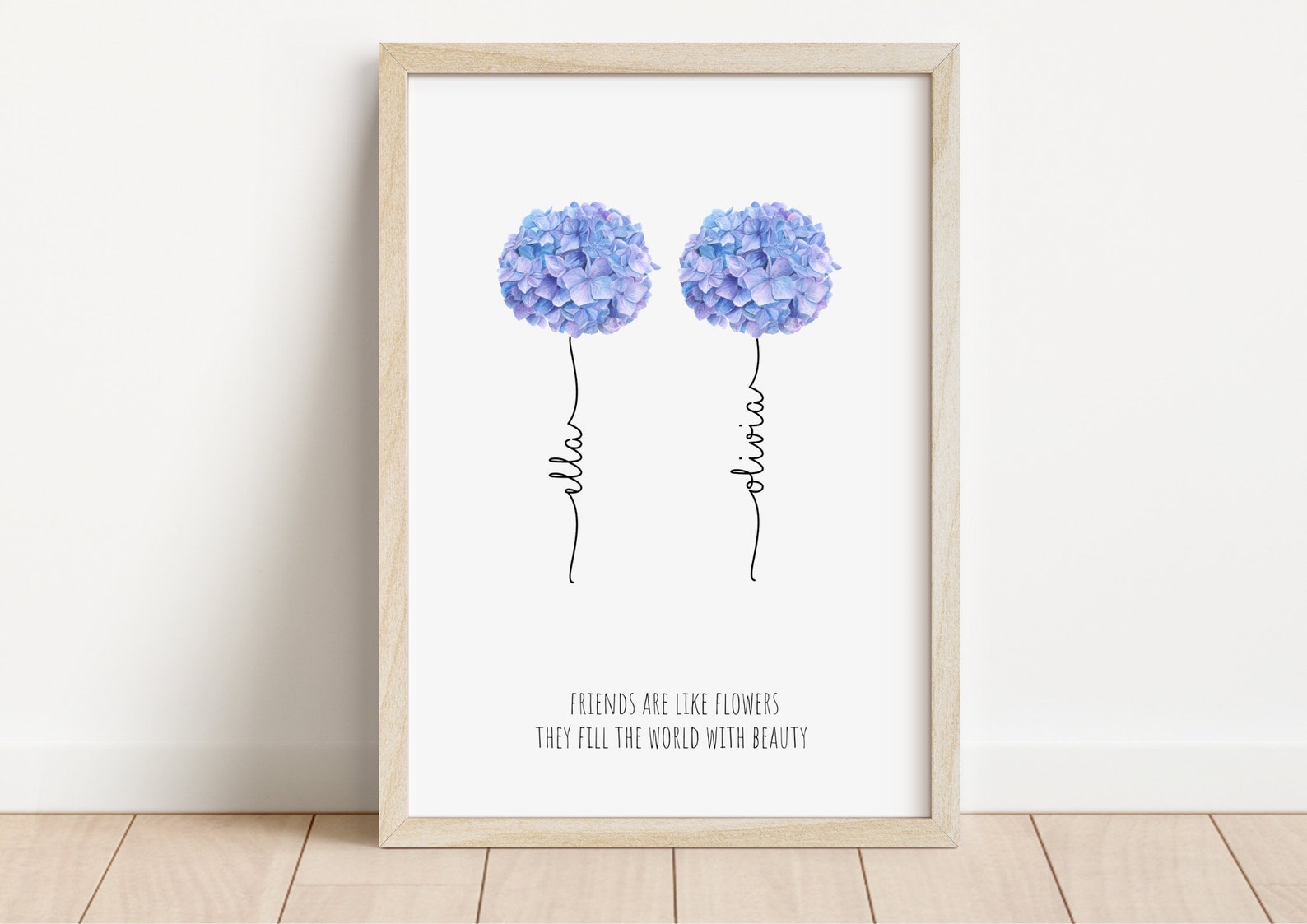 Personalised Friendship Print Personalised Flower Print - Etsy