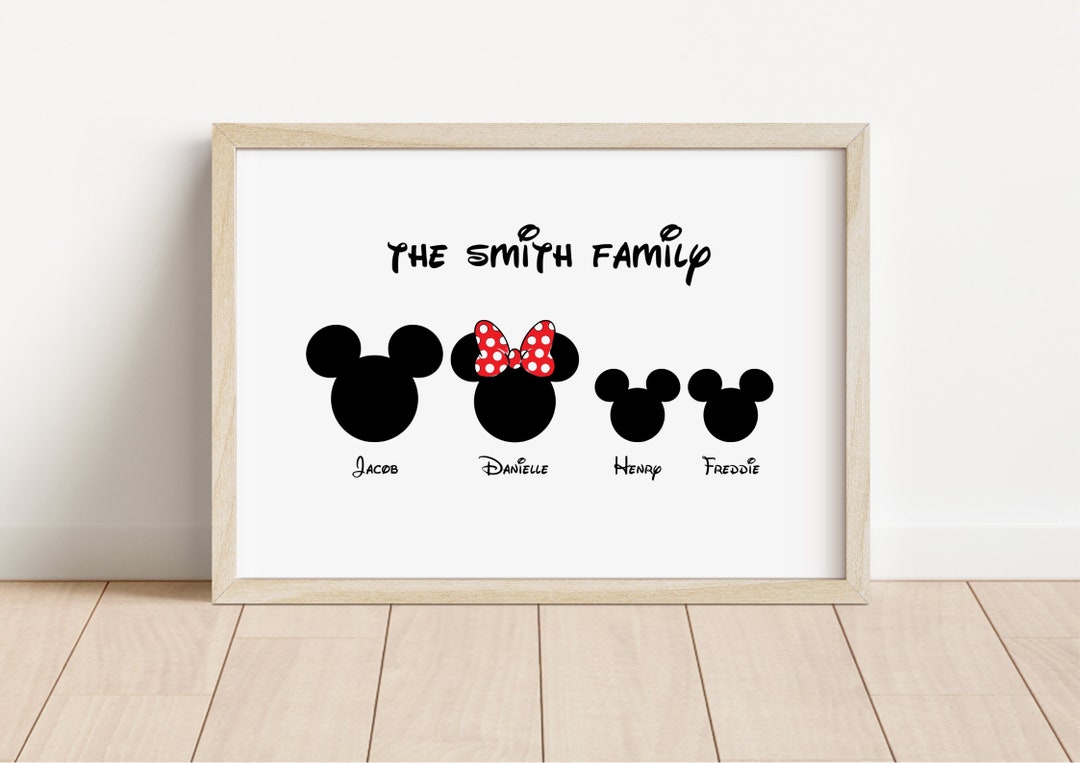Disney Inspired Personalised Family Print Family - Etsy