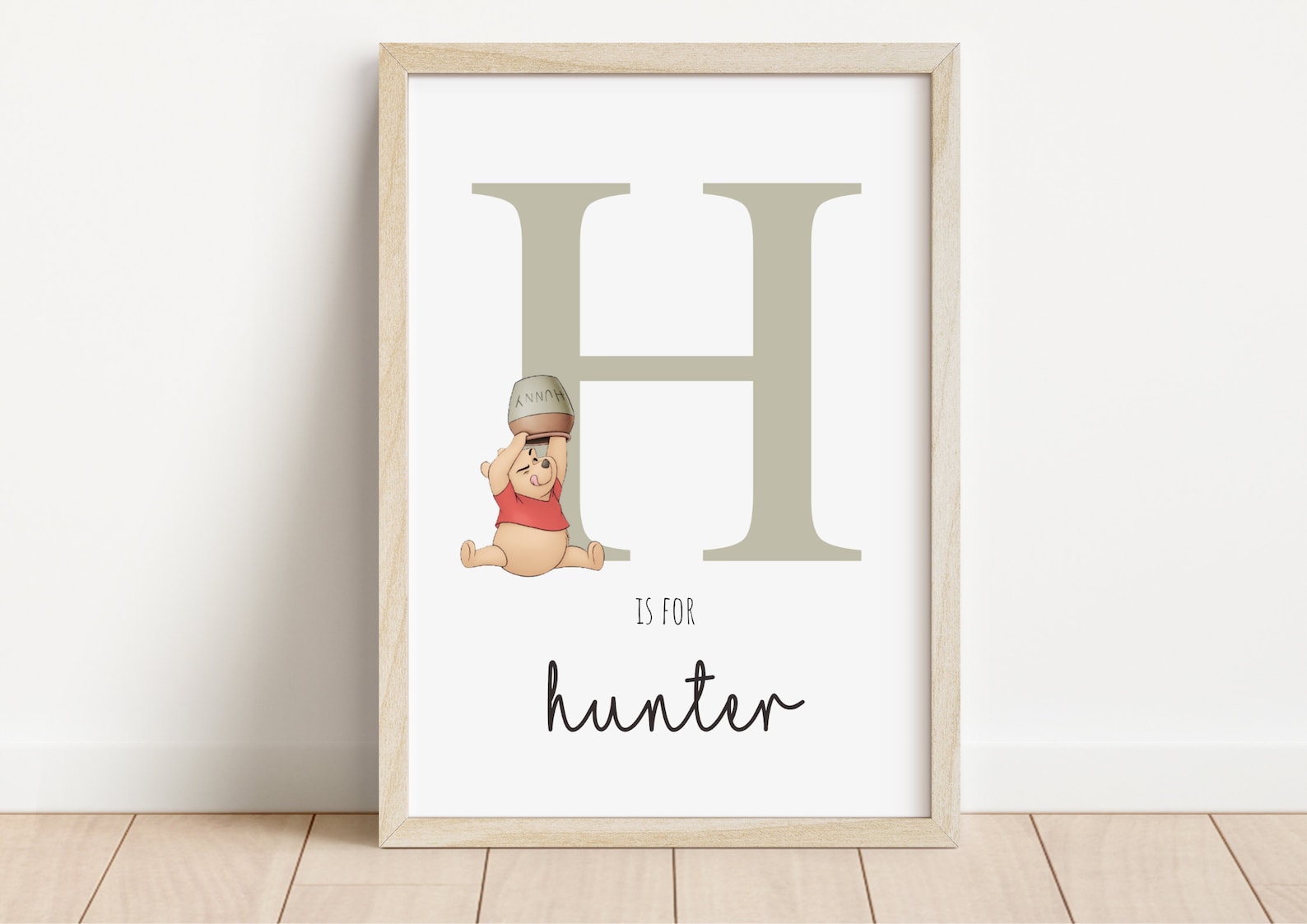 Winnie the Pooh Personalised Name Print Winnie the Pooh - Etsy