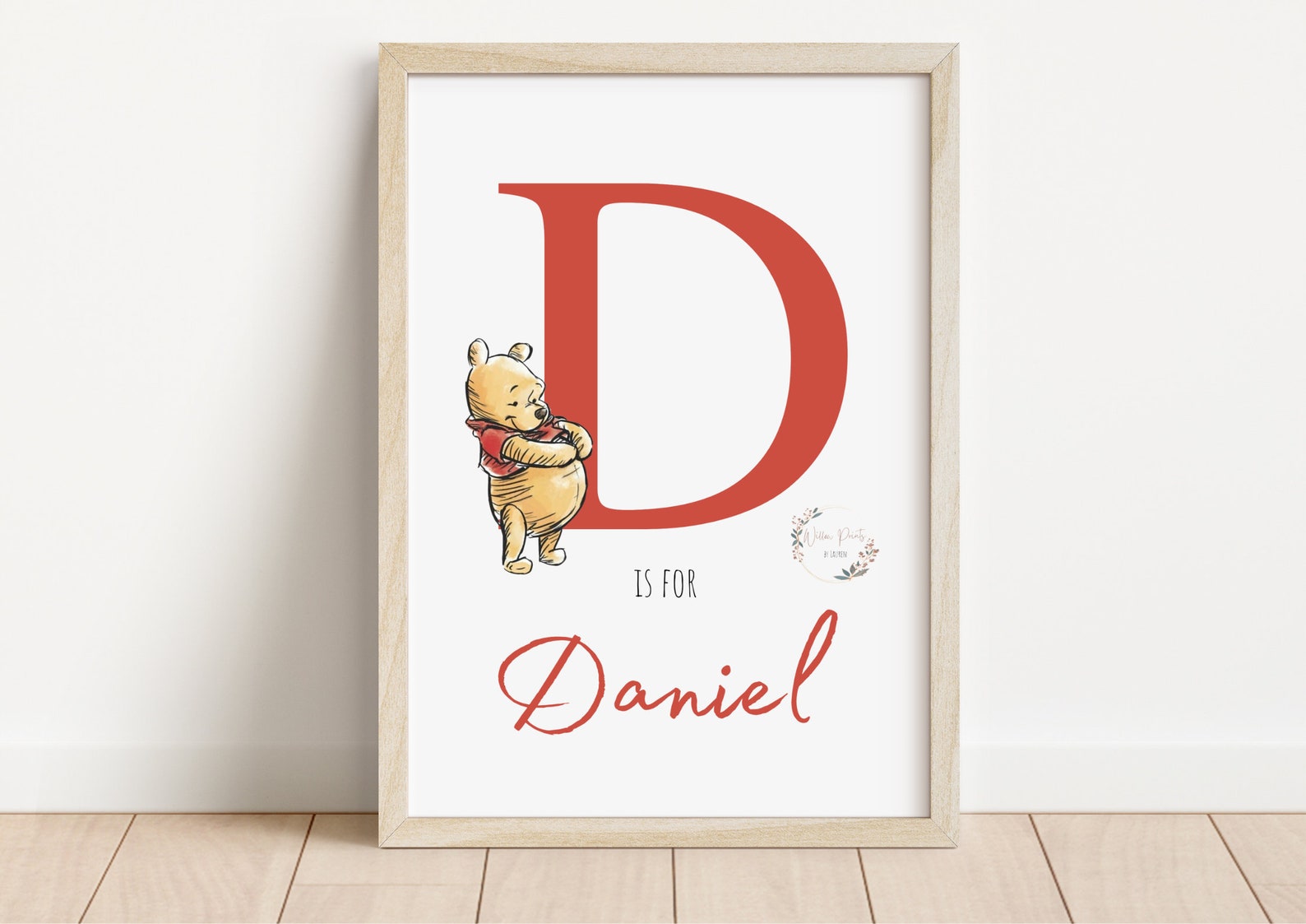 Winnie the Pooh Personalised Name Print Winnie the Pooh - Etsy